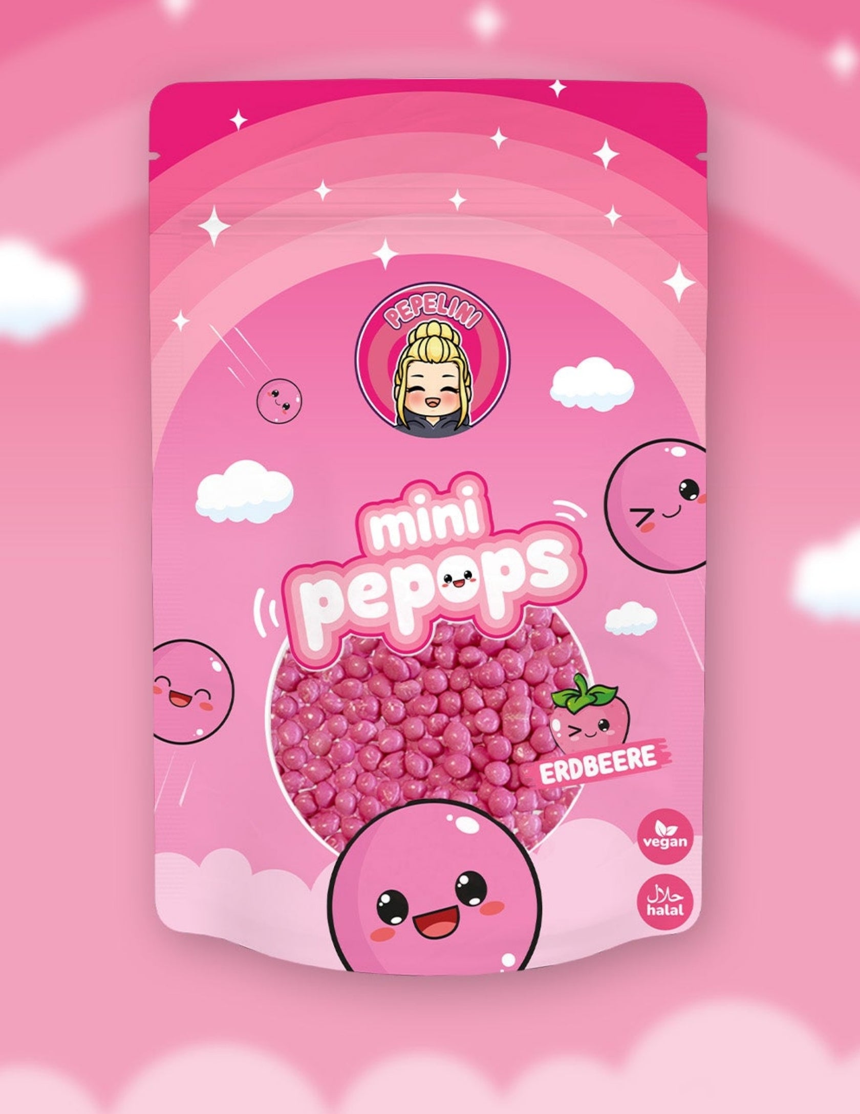 Pepelini`s Mini Pepops Erdbeere 200gramm – Wunderpäckli.ch